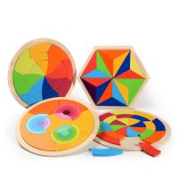 China Early Childhood Development Wooden Rainbow Puzzle Blocks for sale