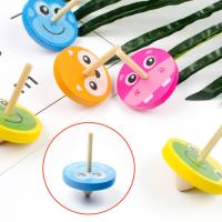 China Kids Rainbow Wooden Gyro Toy Wheel For Stress Relieving for sale