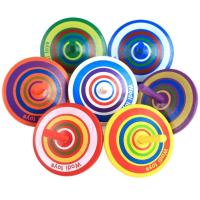 China Kids Rainbow Wooden Gyro Toy Wheel For Stress Relieving for sale
