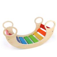 China OEM Baby Montessori Rainbow Wooden Climbing Frame for sale