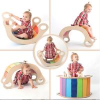 China OEM Baby Montessori Rainbow Wooden Climbing Frame for sale