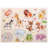 China Hand Grasp 3D Montessori Wooden Jigsaw Puzzle For Infant Education for sale