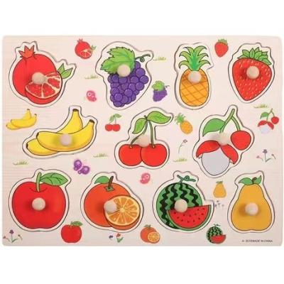 China Hand Grasp 3D Montessori Wooden Jigsaw Puzzle For Infant Education for sale