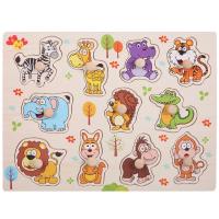China Hand Grasp 3D Montessori Wooden Jigsaw Puzzle For Infant Education for sale