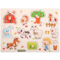China Hand Grasp 3D Montessori Wooden Jigsaw Puzzle For Infant Education for sale