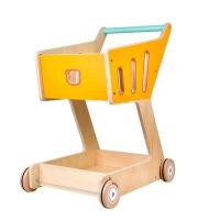 China Children's Double Deck Wooden Toy Shopping Trolley for sale