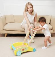 China Children's Double Deck Wooden Toy Shopping Trolley for sale