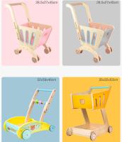 China Children's Double Deck Wooden Toy Shopping Trolley for sale