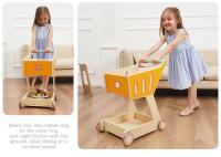 China Children's Double Deck Wooden Toy Shopping Trolley for sale