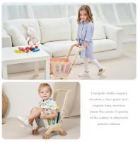 China Children's Double Deck Wooden Toy Shopping Trolley for sale