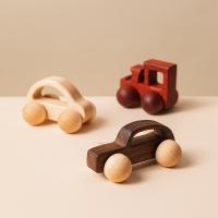 China 9/Style Baby Building Blocks Toy Maple Car Mahogany Classic Car Black Walnut Gift Toy Beech Wood Car Educational Montess for sale