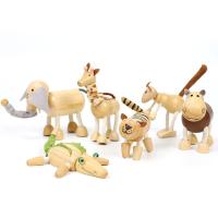 China Wooden Simulation Small Animal Blocks Forest Farm Animal Dolls Early Childhood Building Blocks for sale
