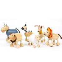 China Wooden Simulation Small Animal Blocks Forest Farm Animal Dolls Early Childhood Building Blocks for sale