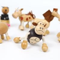 China Wooden Simulation Small Animal Blocks Forest Farm Animal Dolls Early Childhood Building Blocks for sale