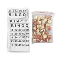 China Vintage Wooden Chess Bingo Game With 40 Bingo Number Cards DIY for sale