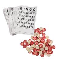 China Vintage Wooden Chess Bingo Game With 40 Bingo Number Cards DIY for sale