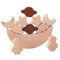 China Montessori Children's Educational Toys Wooden Blocks Stars Moon Stacked Blocks Wooden Toy Diy Baby Balance Training Cons for sale