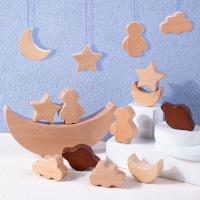 China Montessori Children's Educational Toys Wooden Blocks Stars Moon Stacked Blocks Wooden Toy Diy Baby Balance Training Cons for sale