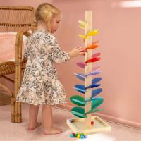 China Montessori Educational Toy Blocks Wooden Music Tree with Marble Ball Run Track Game Baby Kids Children Intelligence Wood for sale