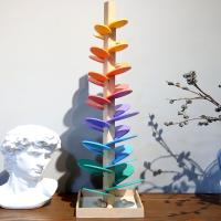 China Montessori Educational Toy Blocks Wooden Music Tree with Marble Ball Run Track Game Baby Kids Children Intelligence Wood for sale