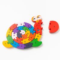 China Wooden Building Block Toys For Kids Baby Early Education Snails Digital Tortoise Cognitive Spelling Children for sale