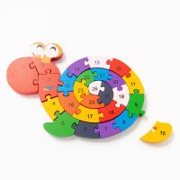 China Wooden Building Block Toys For Kids Baby Early Education Snails Digital Tortoise Cognitive Spelling Children for sale