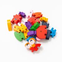 China Wooden Building Block Toys For Kids Baby Early Education Snails Digital Tortoise Cognitive Spelling Children for sale