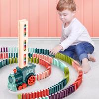 China Kids Electric Wooden Domino Blocks Automatic Laying Educational DIY for sale