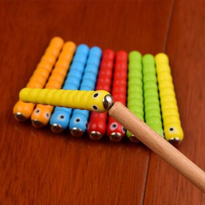 China Wooden  Bug Catching Game 5 Worms 1 Wooden Toys Accessories Montessori Educational Toys for sale