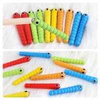 China Wooden  Bug Catching Game 5 Worms 1 Wooden Toys Accessories Montessori Educational Toys for sale