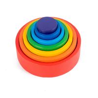 China Baby Wooden Montessori Rainbow Building Blocks Educational for sale