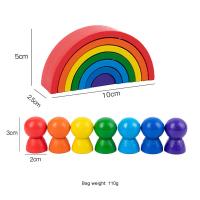 China Baby Wooden Montessori Rainbow Building Blocks Educational for sale