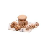 China 4 Pcs/Set Baby Toys Natural Wooden Rattle Teether Musical Newborn Gift for sale
