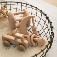China 4 Pcs/Set Baby Toys Natural Wooden Rattle Teether Musical Newborn Gift for sale