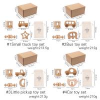 China 4 Pcs/Set Baby Toys Natural Wooden Rattle Teether Musical Newborn Gift for sale