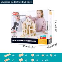 China 60pcs Wooden Marble Track Assembly Building Blocks Ball Puzzle Children Educational Toys Kids Gift for sale