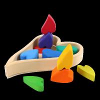 China DIY 3D Wooden Toys Rainbow Building Blocks Large Size For Children Kids for sale