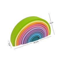 China DIY 3D Wooden Toys Rainbow Building Blocks Large Size For Children Kids for sale