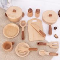 China Children'S Log Wooden Kitchen Toy Set Simulation Mini Educational for sale