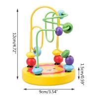 China Montessori Wooden Toys for Kid Wooden Circles Bead Wire Maze Roller Coaster Educational Wood Puzzles Baby Toys for sale