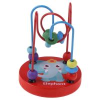 China Montessori Wooden Toys for Kid Wooden Circles Bead Wire Maze Roller Coaster Educational Wood Puzzles Baby Toys for sale