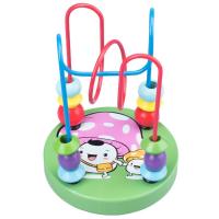 China Montessori Wooden Toys for Kid Wooden Circles Bead Wire Maze Roller Coaster Educational Wood Puzzles Baby Toys for sale
