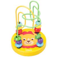 China Montessori Wooden Toys for Kid Wooden Circles Bead Wire Maze Roller Coaster Educational Wood Puzzles Baby Toys for sale