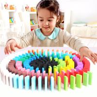 China Wooden Rainbow Dominoes Building Blocks 120Pcs For Children Educational for sale
