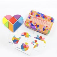 China 3D Wooden Pattern Animal Jigsaw Puzzle Colorful Tangram Toy Kids Montessori Early Education Sorting Games Toys Children for sale