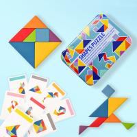 China 3D Wooden Pattern Animal Jigsaw Puzzle Colorful Tangram Toy Kids Montessori Early Education Sorting Games Toys Children for sale