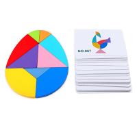 China 3D Wooden Pattern Animal Jigsaw Puzzle Colorful Tangram Toy Kids Montessori Early Education Sorting Games Toys Children for sale