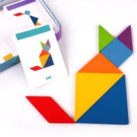 China 3D Wooden Pattern Animal Jigsaw Puzzle Colorful Tangram Toy Kids Montessori Early Education Sorting Games Toys Children for sale