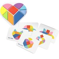 China 3D Wooden Pattern Animal Jigsaw Puzzle Colorful Tangram Toy Kids Montessori Early Education Sorting Games Toys Children for sale