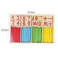 China Figure Blocks Counting Sticks Education Wooden Toys Building Intelligence Block Montessori Mathematical Wooden Box for sale